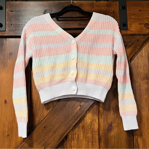 moon & madison | Sweaters | Moon Madison Striped Cropped Cardigan ...